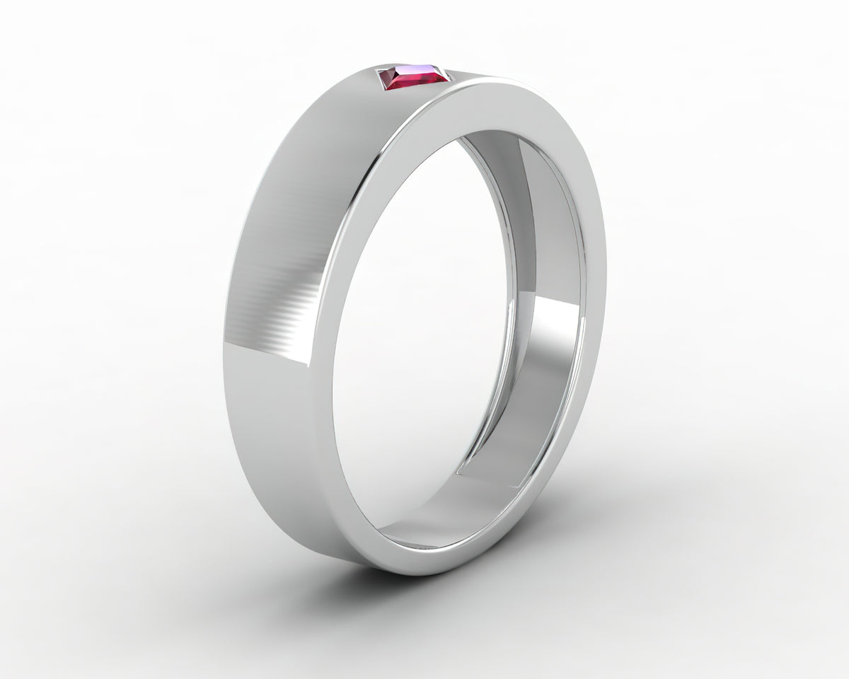 Darius Men's Ruby Princess Cut Kite Setting Wedding Ring – Sapheena Jewelry
